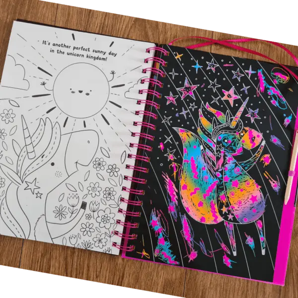 Neon Scratch Art Dreamy Unicorns – Hopkins Of Wicklow